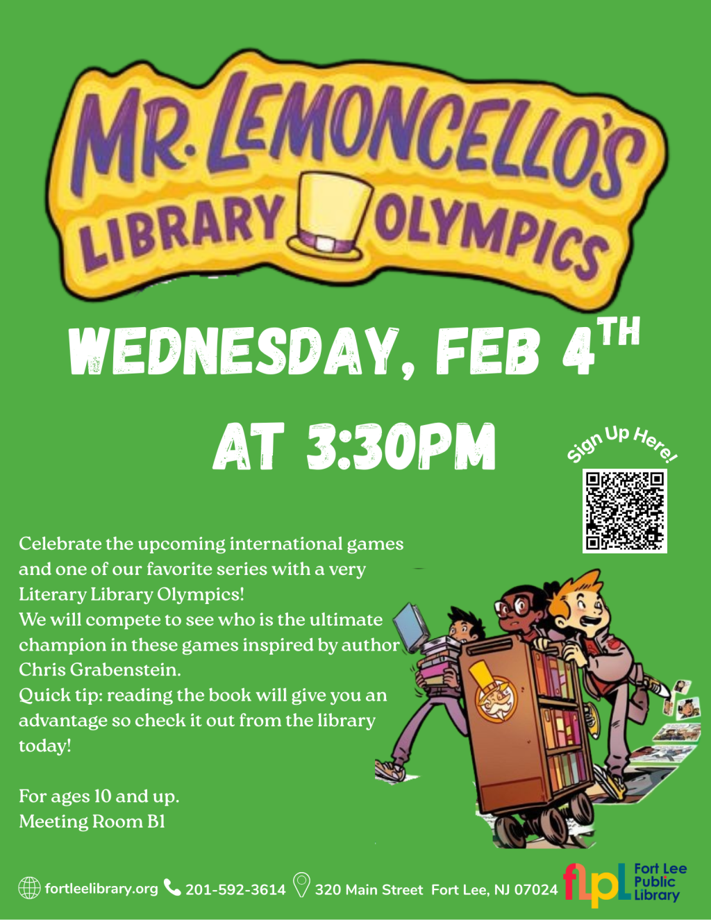 Wednesday, February 4, 2026 | CANCELLED: Mr. Lemoncello's Library ...