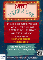 08/06/2024 | Puppet Theater Camp | Fort Lee Public Library