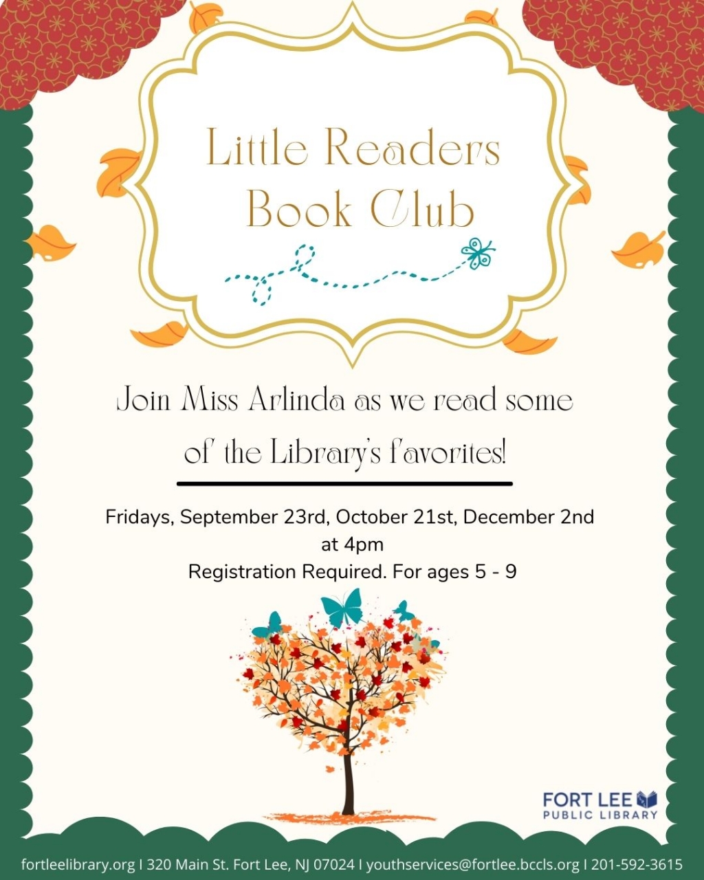 12/02/2022 | Little Readers Book Club (VIRTUAL) | Fort Lee Public Library