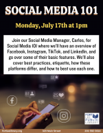 07/17/2023 | Social Media 101 | Fort Lee Public Library