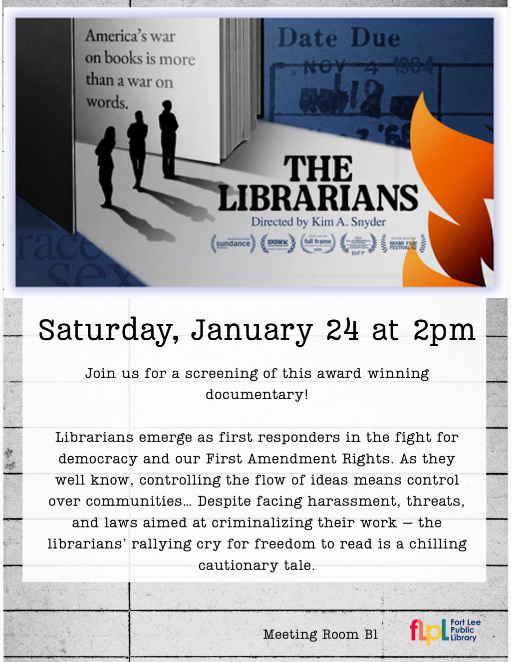 Saturday, January 24, 2026 | The Librarians | Fort Lee Public Library