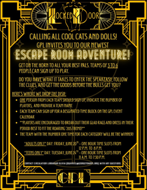 06/20/2025 | GPL Escape Room - Adults Only | Georgetown Peabody Library