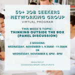 11/01/2023 | VIRTUAL: 50+ Job Seekers Networking Group -- Thinking ...