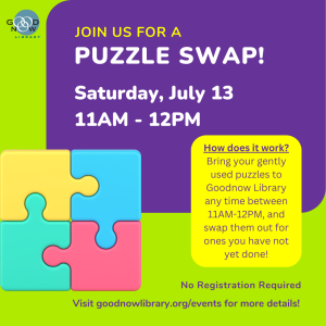 07/13/2024 | Puzzle Swap | Goodnow Library
