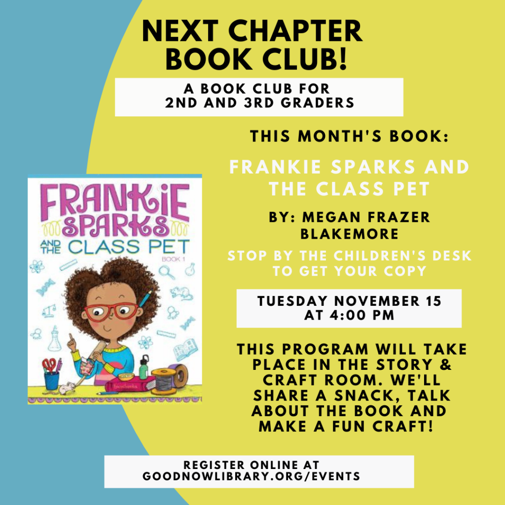 11/15/2022 | Next Chapter Book Club for 2nd and 3rd graders | Goodnow ...
