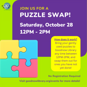 10/28/2023 | Puzzle Swap | Goodnow Library