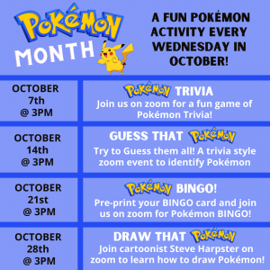 10/07/2020 | Pokémon Trivia, grades K & up | Goodnow Library