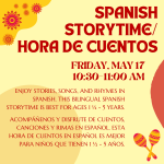 05/17/2024 | Spanish Storytime/Hora de Cuentos, Ages 1 ½ - 5 years ...