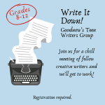 03/12/2025 | Teen Writers Group | Goodnow Library