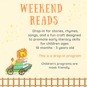 05/06/2023 | Weekend Reads, Ages 18 months - 5 years | Goodnow Library