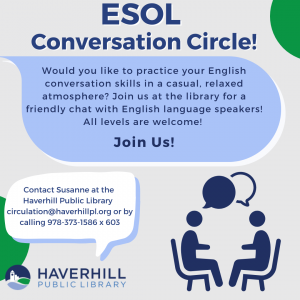01/08/2024 | English (ESL) Conversation Circle | Haverhill Public Library