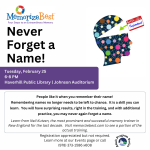02/25/2025 | Never Forget a Name | Haverhill Public Library