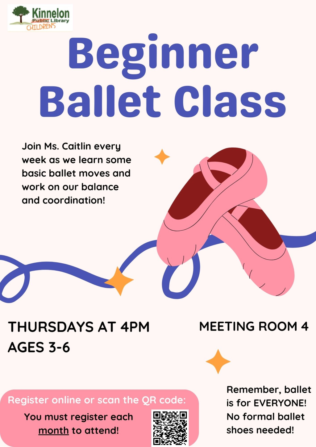 06/13/2024 | Beginner Ballet - RM 4 | Kinnelon Public Library