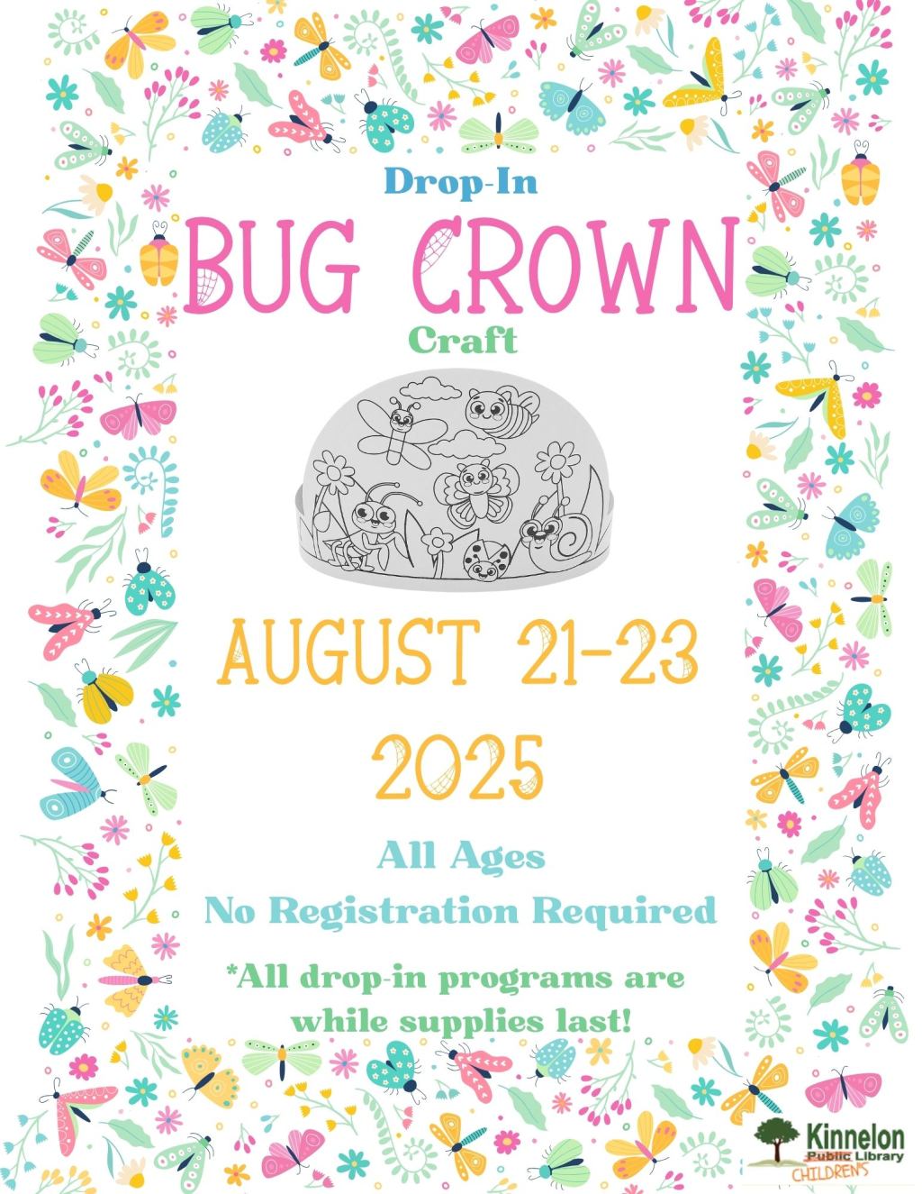 08/21/2025 | Drop-In Bug Crown Craft: Children's Room | Kinnelon Public ...