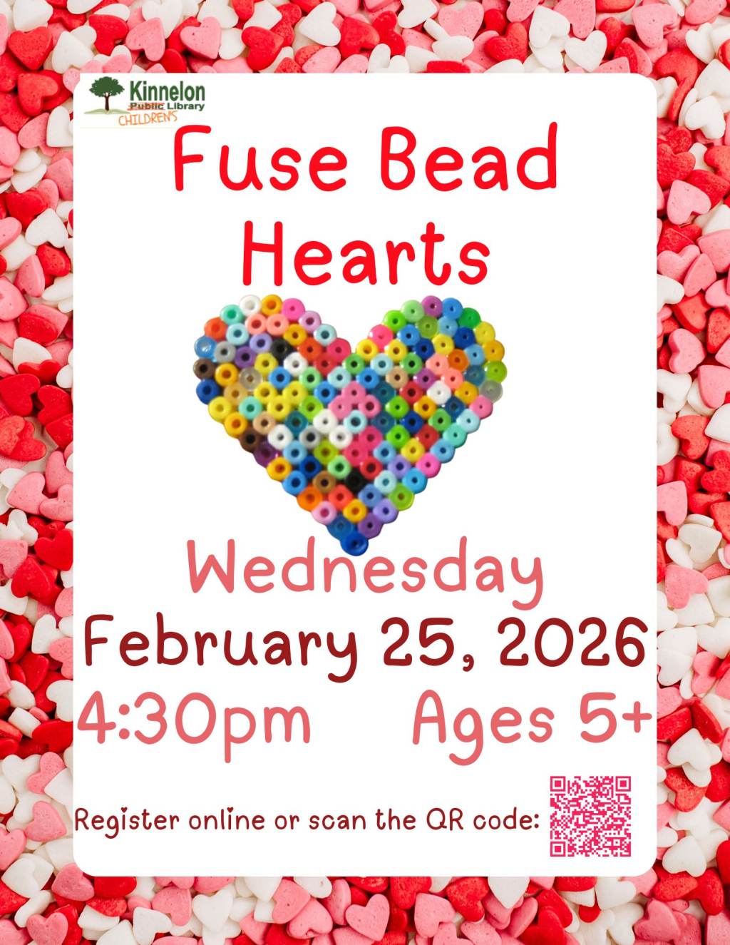 02/25/2026 | Fuse Bead Hearts: RMS 1 & 2 | Kinnelon Public Library
