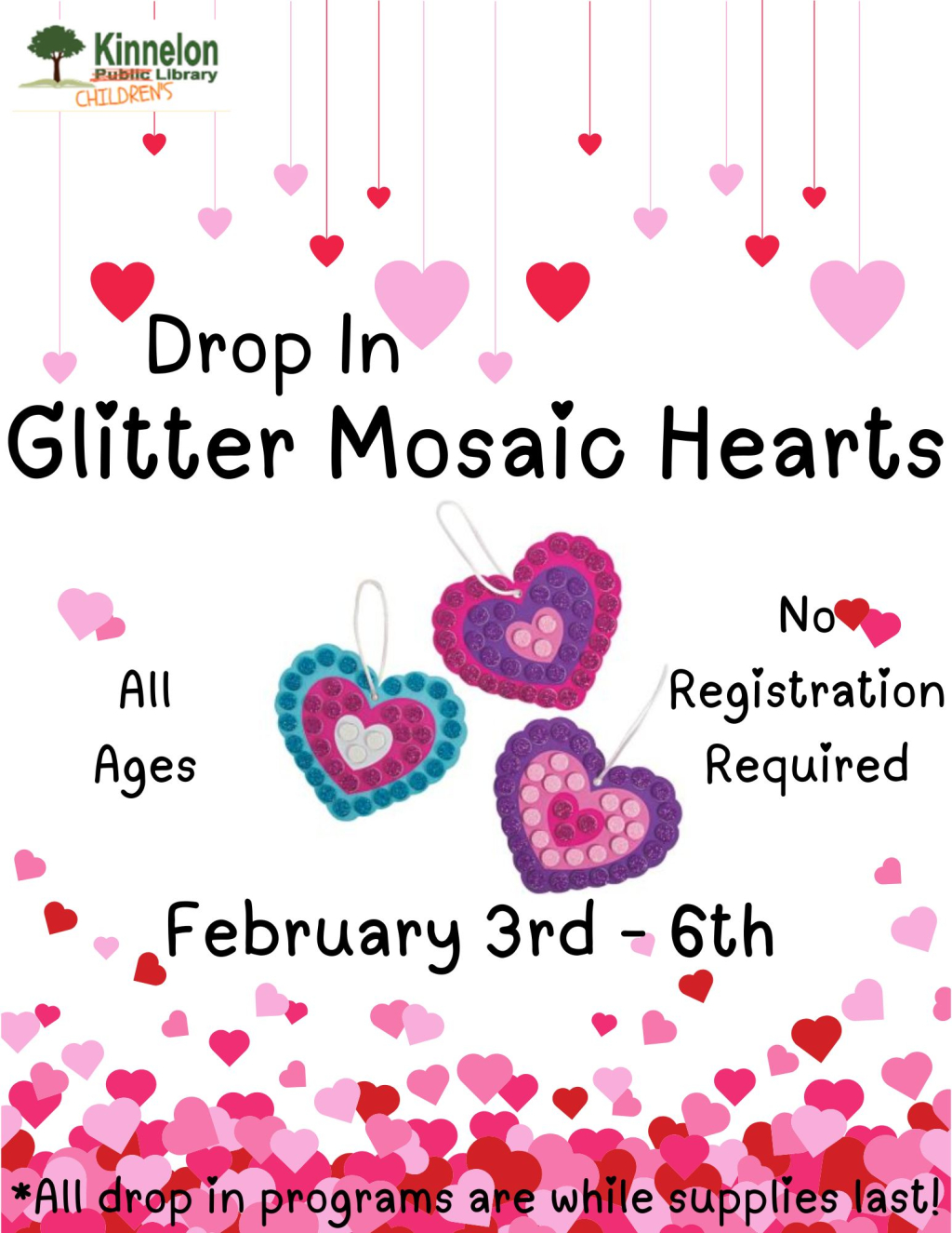 02/04/2025 | Drop In Glitter Mosaic Hearts: Children's Room | Kinnelon ...