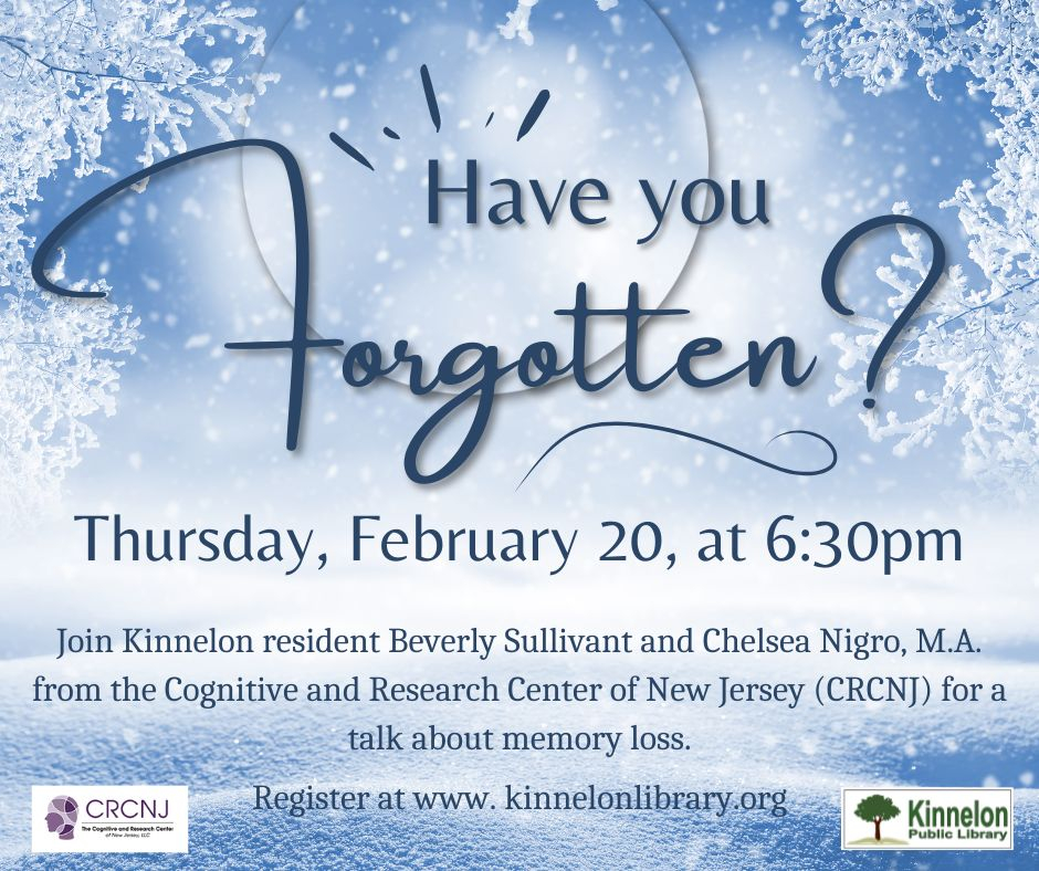 02/20/2025 | Have you forgotten? RMS 1-2-3 | Kinnelon Public Library