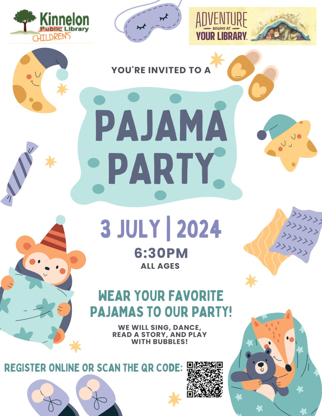 07/03/2024 | Adventure Begins At Your Library Pajama Party with Ms ...