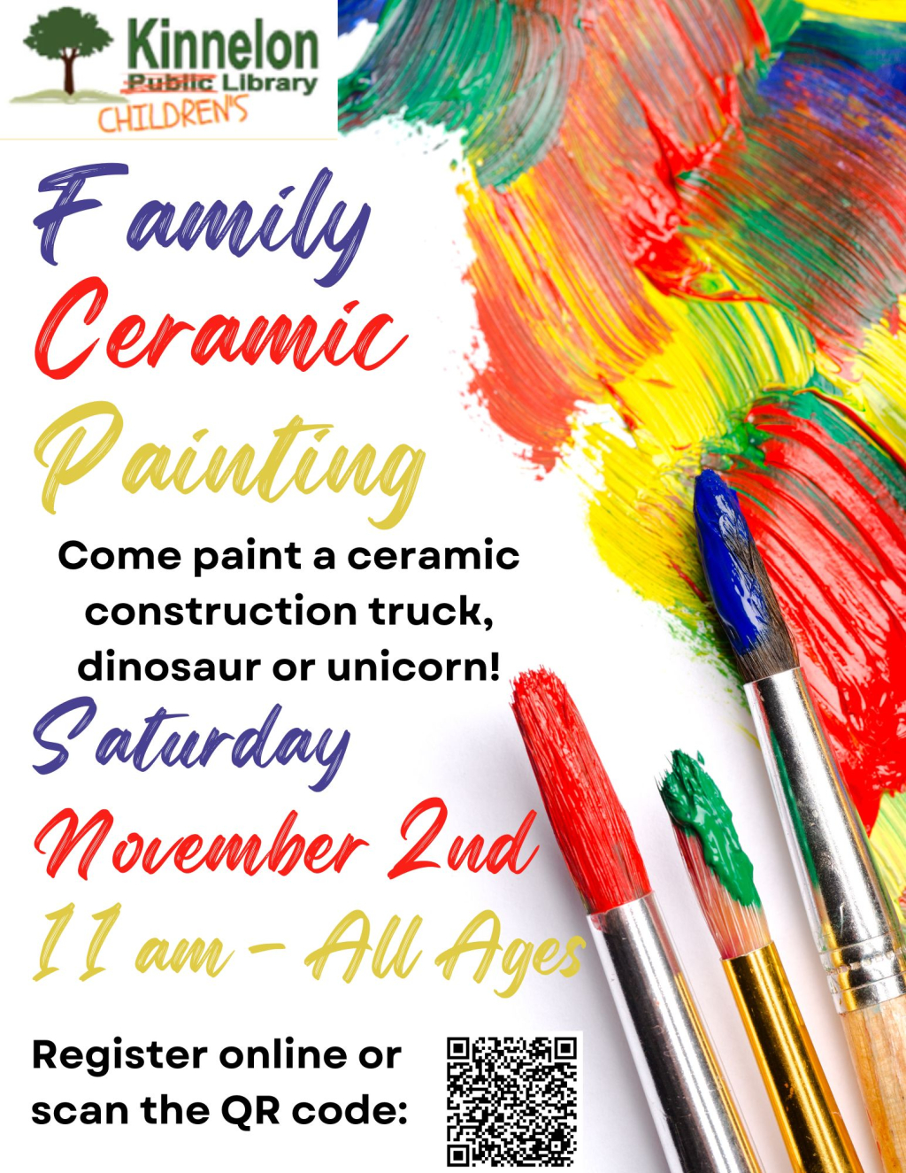 11/02/2024 | Family Ceramic Painting- RMS 1-3 | Kinnelon Public Library