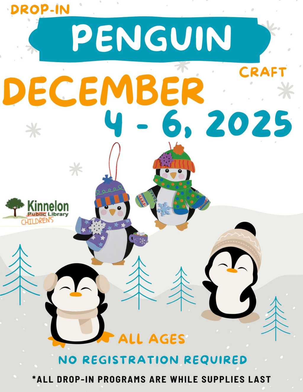 12/05/2025 | Drop-In Penguin Craft: Children's Room | Kinnelon Public ...