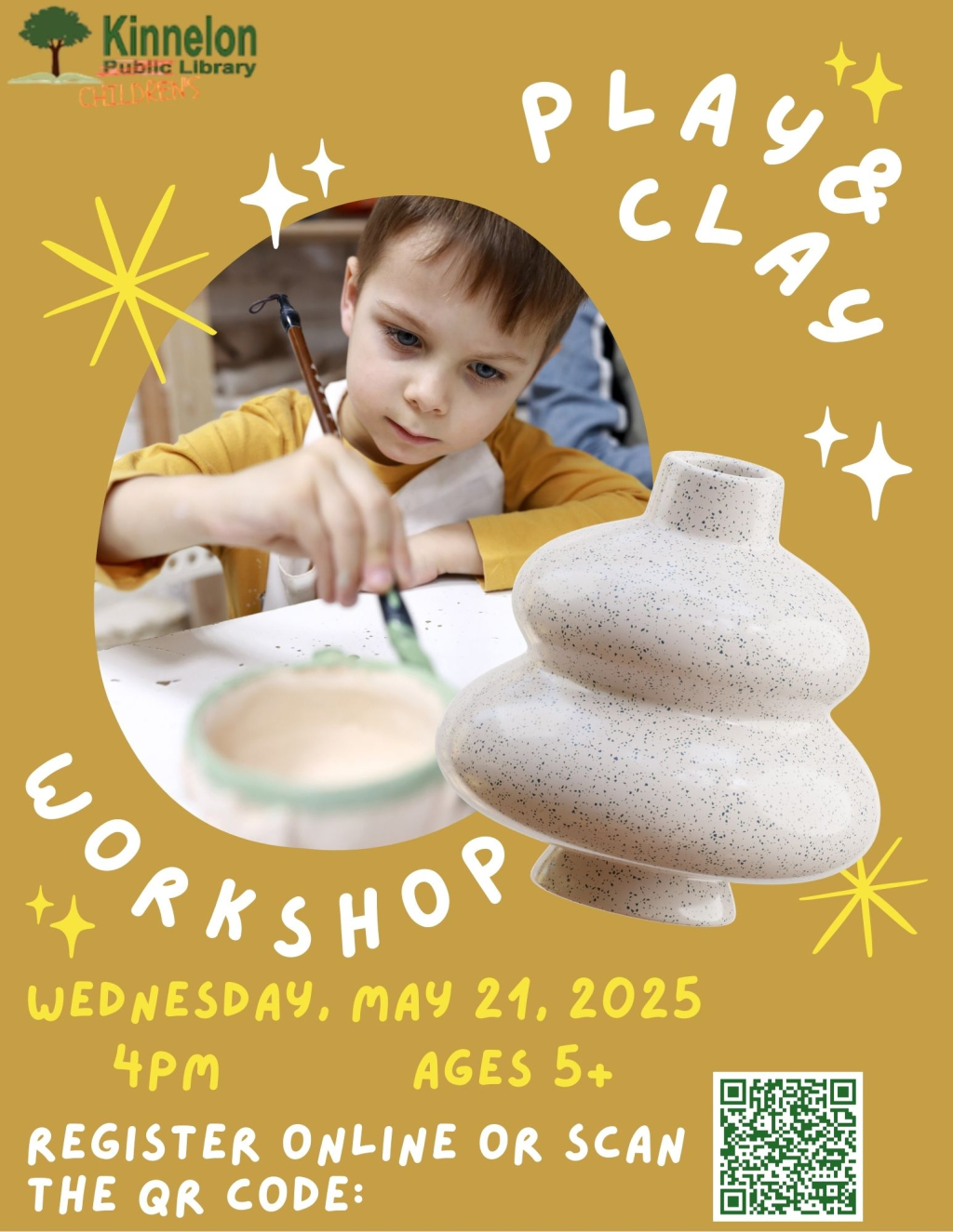 05/21/2025 | Play and Clay Workshop: RMS 1 & 2 | Kinnelon Public Library