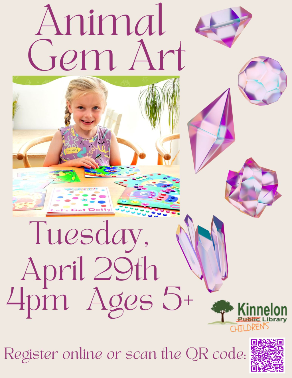 04/29/2025 | Animal Gem Art: RMS 1 & 2 | Kinnelon Public Library