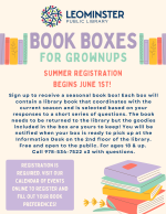 06/01/2024 | Summer Book Boxes for Grownups! | Leominster Public Library
