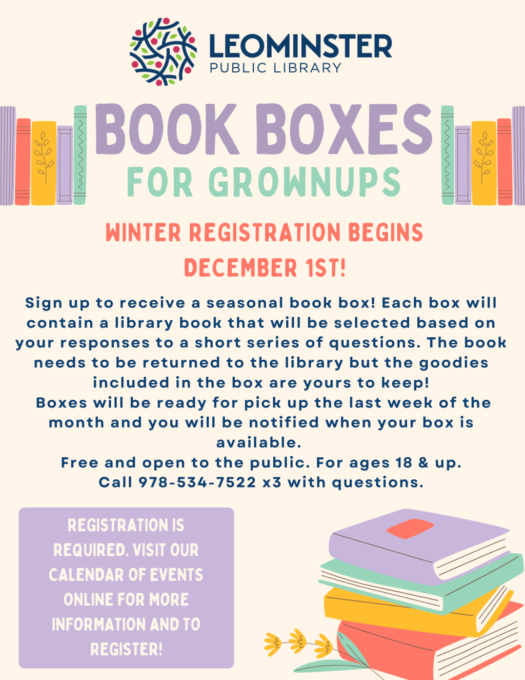 Monday, December 1, 2025 | Winter Book Boxes for Grownups! | Leominster ...
