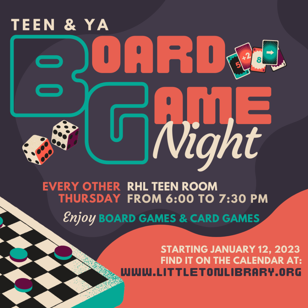 11/14/2024 | Teen & YA Board Game Night | Reuben Hoar Library