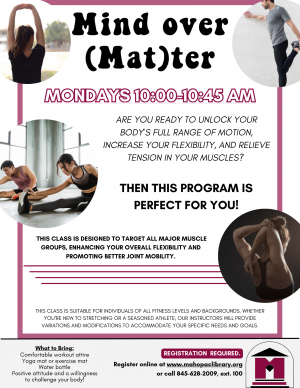 12/04/2023 | Mind over (Mat)ter: Stretching & Mobility | Mahopac Public Library
