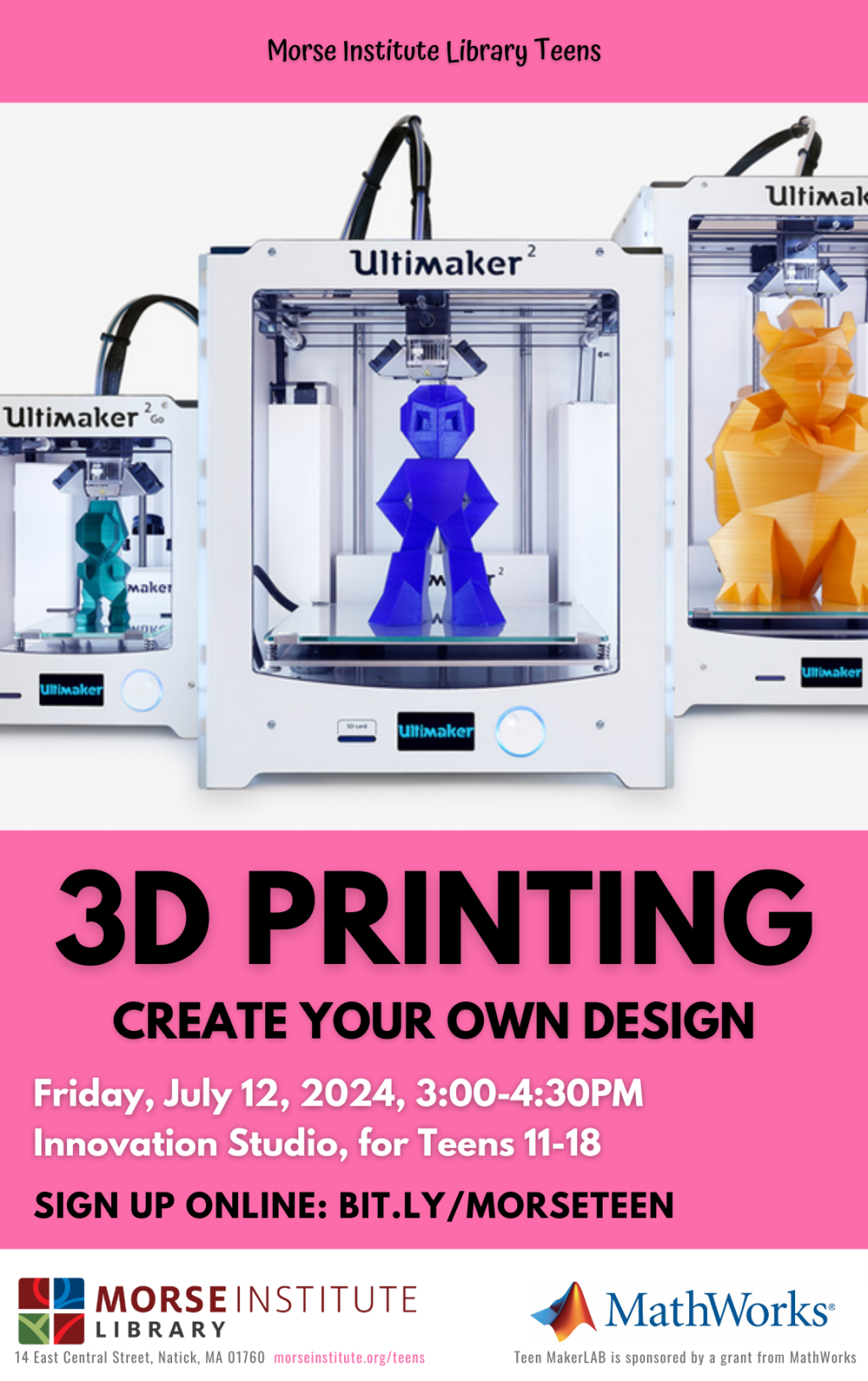07/12/2024 | Teens: Intro to 3D Printing | Natick Libraries