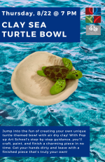 08/22/2024 | Clay Sea Turtle Bowl | Natick Libraries