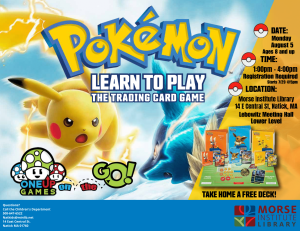 08/05/2024 | Learn to Play Pokémon with One Up Games! | Natick Libraries