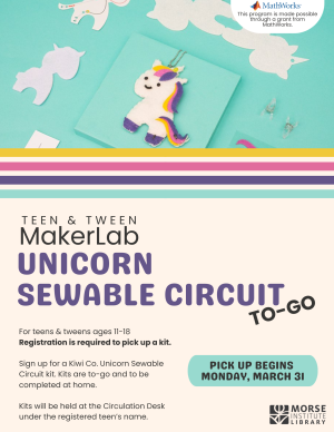03/31/2025 | Teen & Tween MakerLab To-Go: Unicorn Sewable Circuit ...