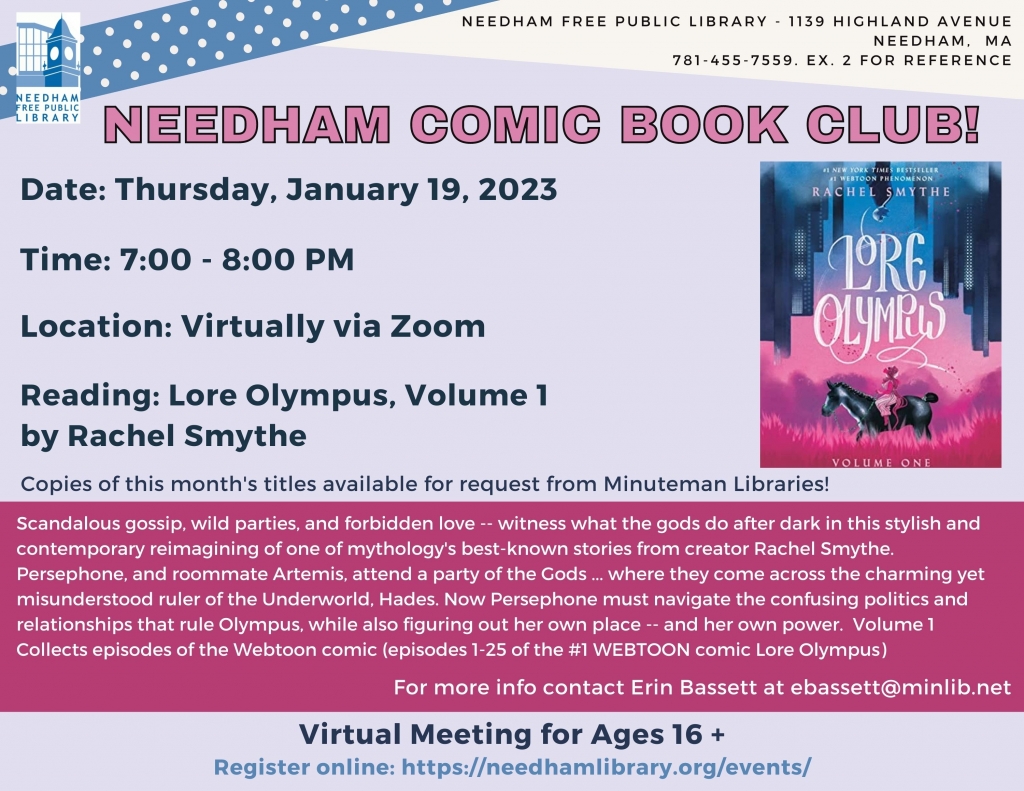 01/19/2023 | Virtual Comic Book Book Club Meeting! | Needham Public Library
