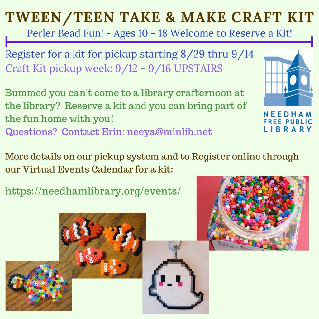 09/12/2022 | Take and Make Craft Pick-Up : Perler Beads (For Ages 10 ...