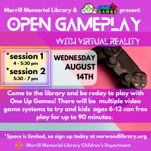 08/14/2024 | OneUp Games - Open Play Video Games Session 2 | Morrill ...