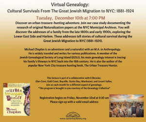 12/10/2024 | Virtual Genealogy Cultural Survivals From The Great Jewish ...