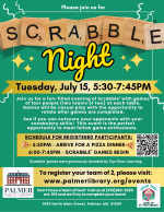 07/15/2025 | Scrabble© Night | Palmer Public Library