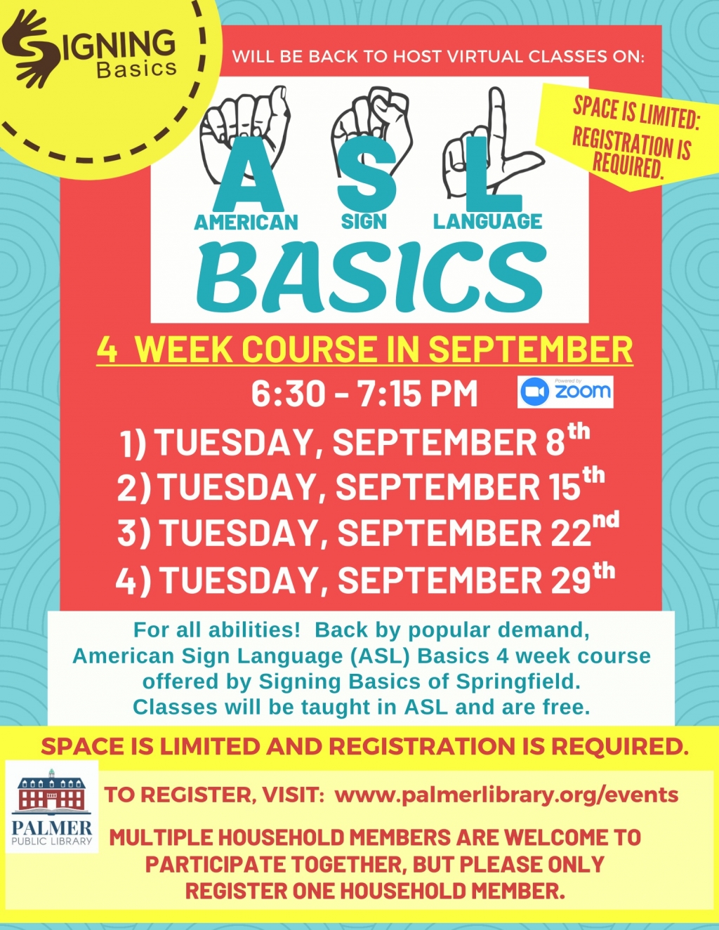 09/22/2020 | American Sign Language (ASL) Basics 4 Week Course | Palmer ...