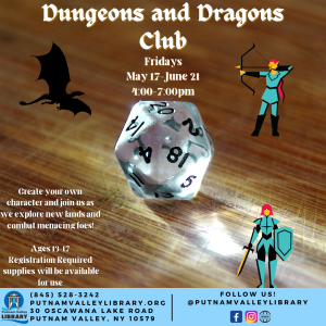 09/27/2024 | Dungeons and Dragons Club | Putnam Valley Library