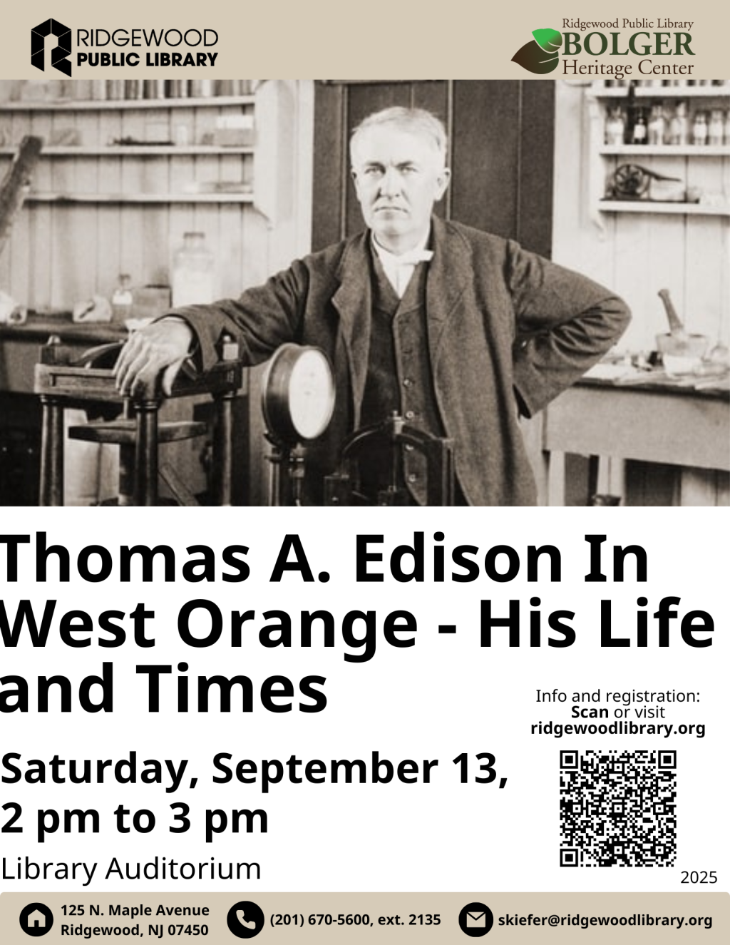 Saturday, September 13, 2025 | Thomas A. Edison In West Orange - His ...