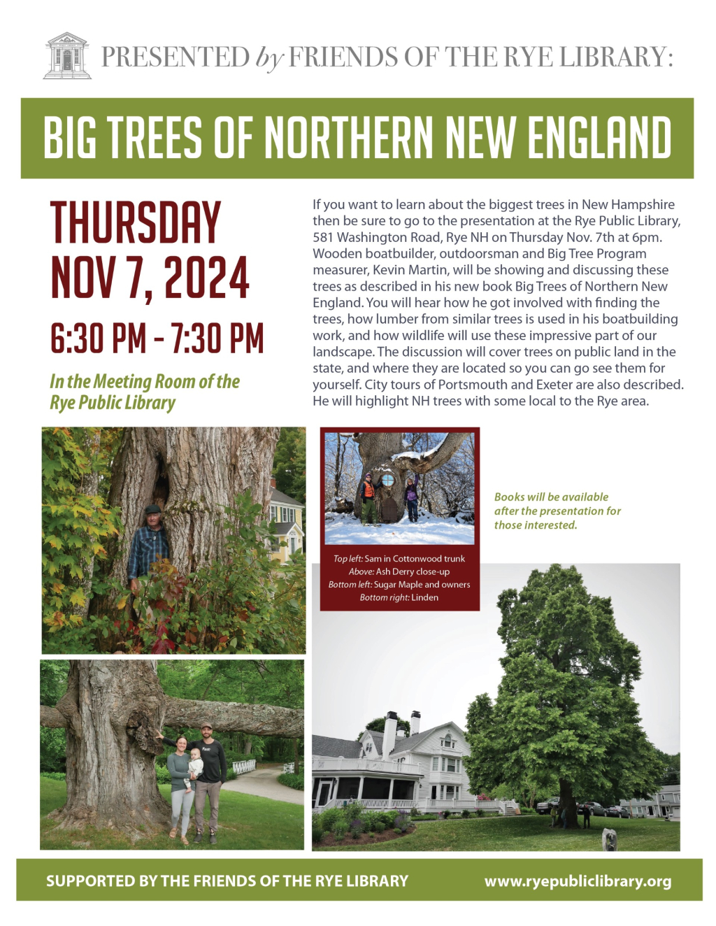 11/07/2024 | Big Trees of New Hampshire -Friends of RPL program | Rye ...