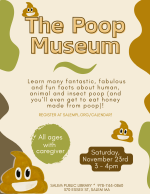 Saturday, November 23, 2024 | The Poop Museum | Salem Public Library