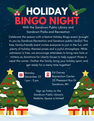 12/23/2024 | Holiday Bingo | Sandown Public Library