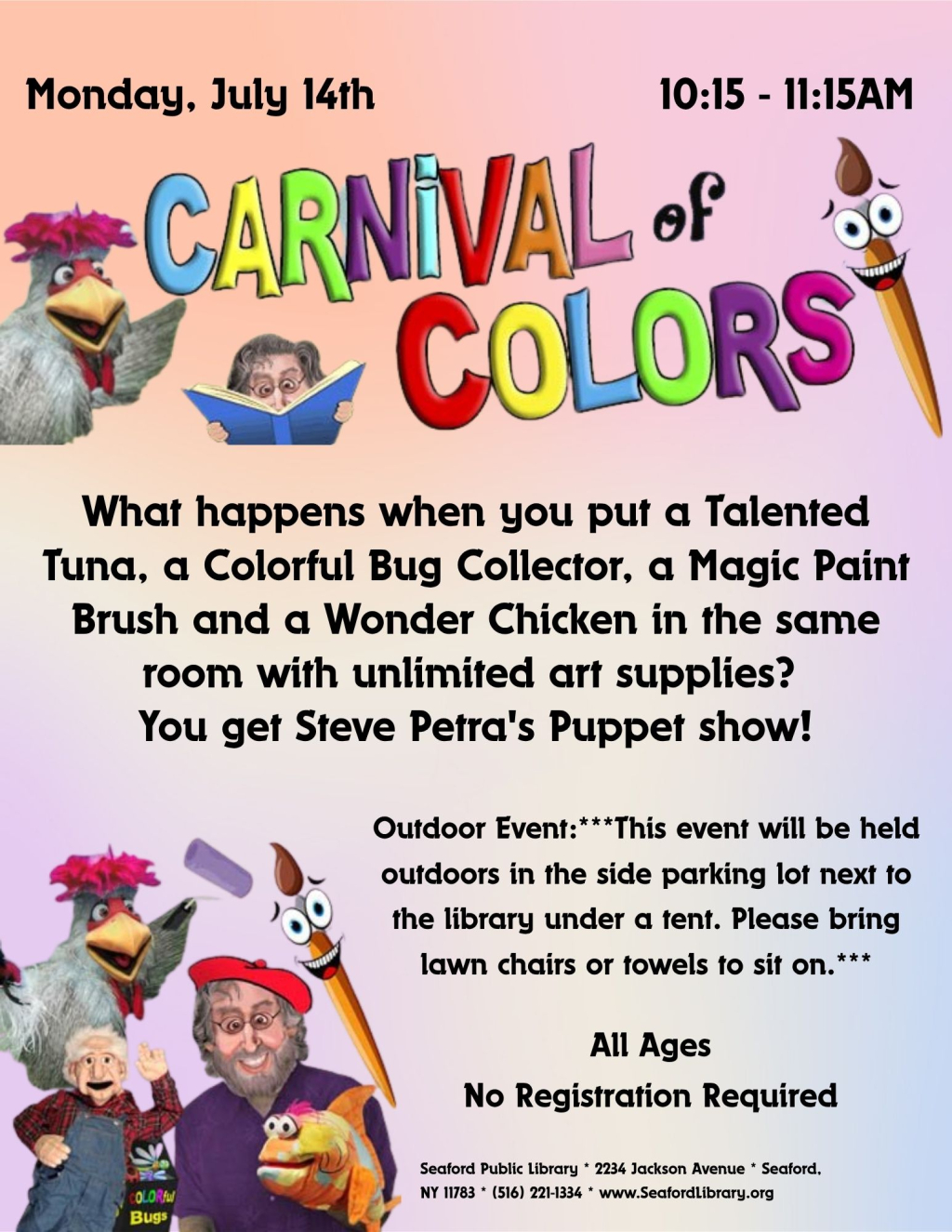 07/14/2025 | Carnival of Colors (Outdoors) | Seaford Public Library