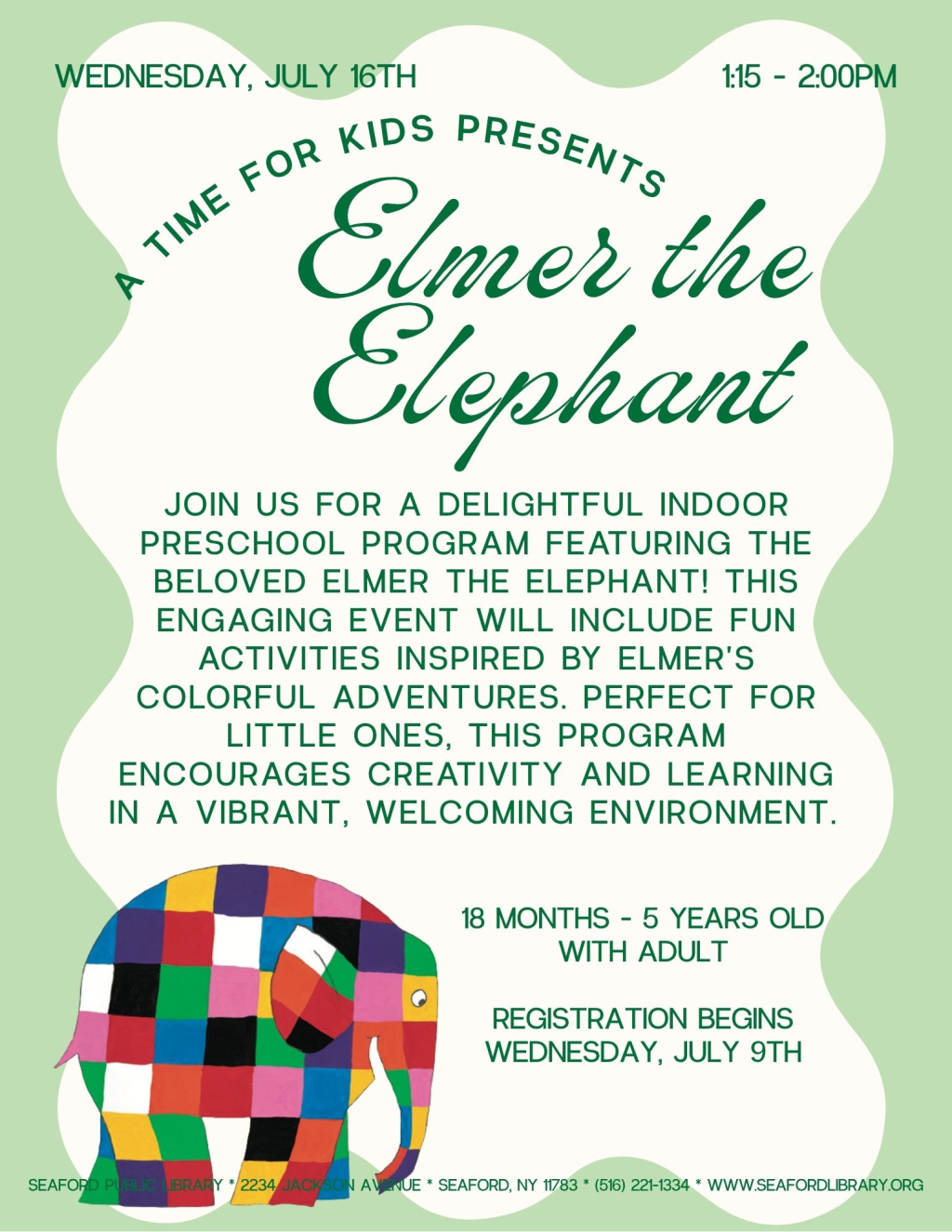 07/16/2025 | Time for Kids: Elmer the Elephant (Ages 18 mos-5 years ...