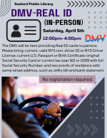 04/05/2025 | DMV-Real ID (In-Person) CLICK HERE FOR MORE INFORMATION ...