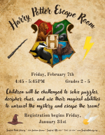 02/07/2025 | Harry Potter Escape Room (Grades 2-5) | Seaford Public Library