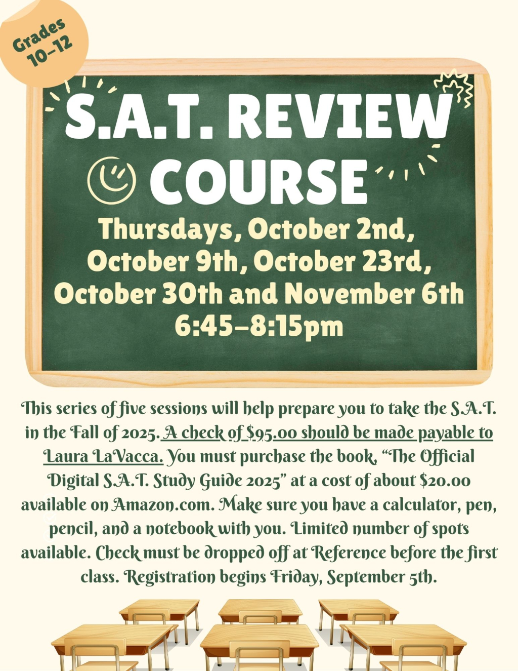 10/30/2025 | S.A.T. Review Course (Grades 10-12) | Seaford Public Library